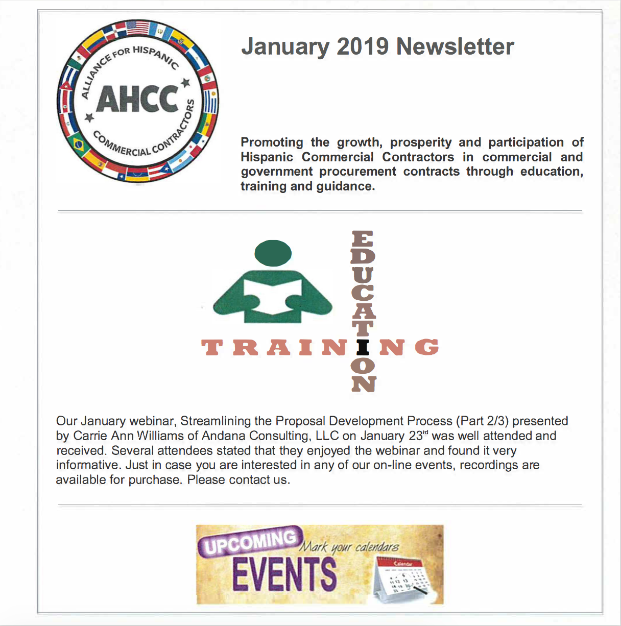 January 2019 - AHCC Alliance for Hispanic Commercial Contractors